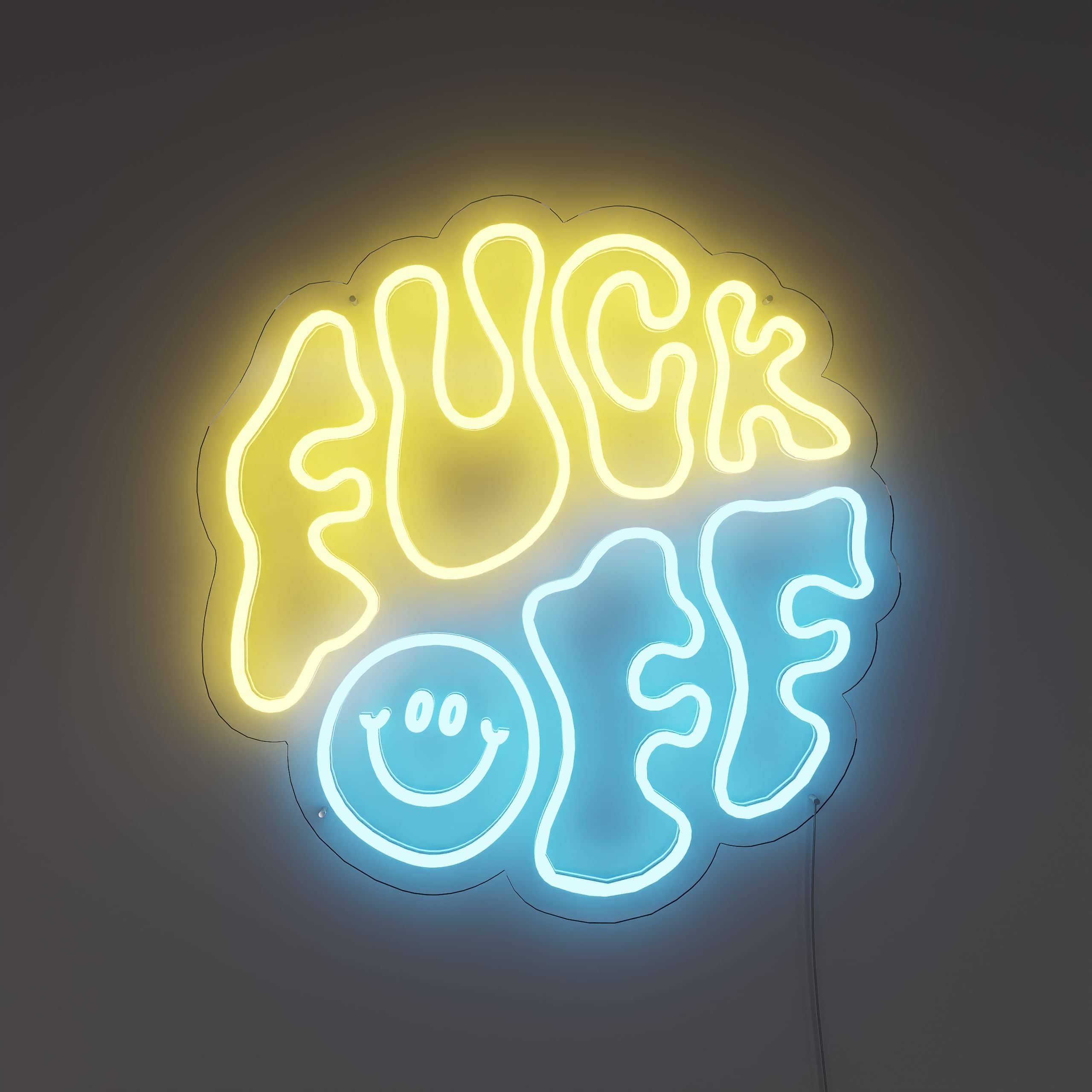 Smiling Fuck off Neon Sign — NeonsignLife™ | Custom LED Neon Sign ...